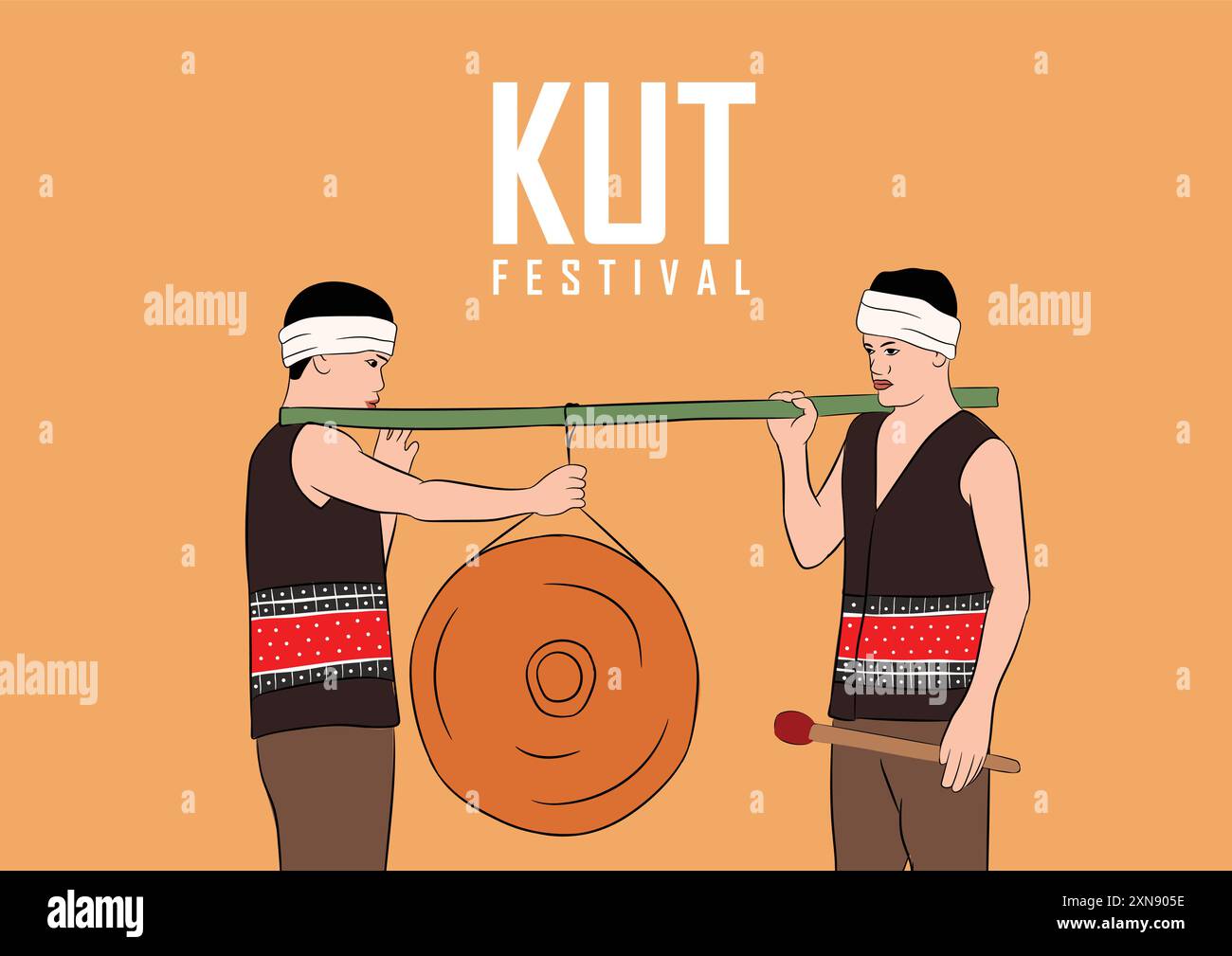 Vector illustration poster of chapchar kut festival celebrated by ...