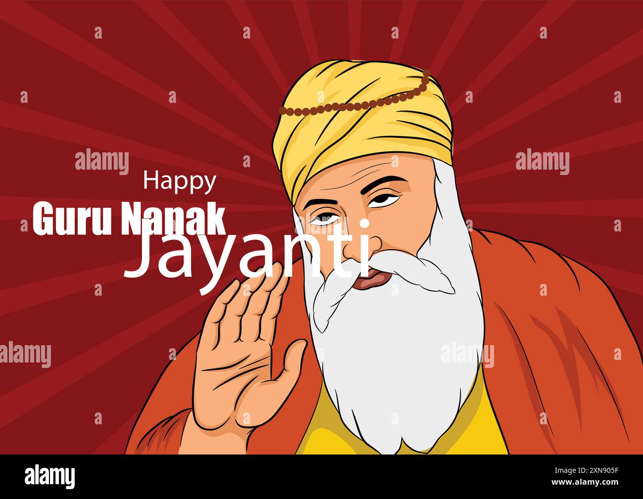 Vector illustration poster of happy gurpurab, guru nanak jayanti ...