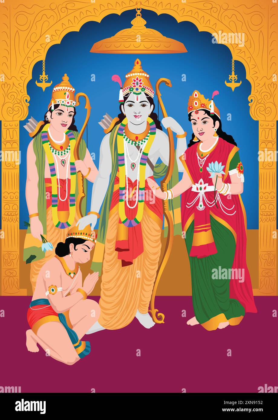 Rama sita hanuman laxman hi-res stock photography and images - Alamy