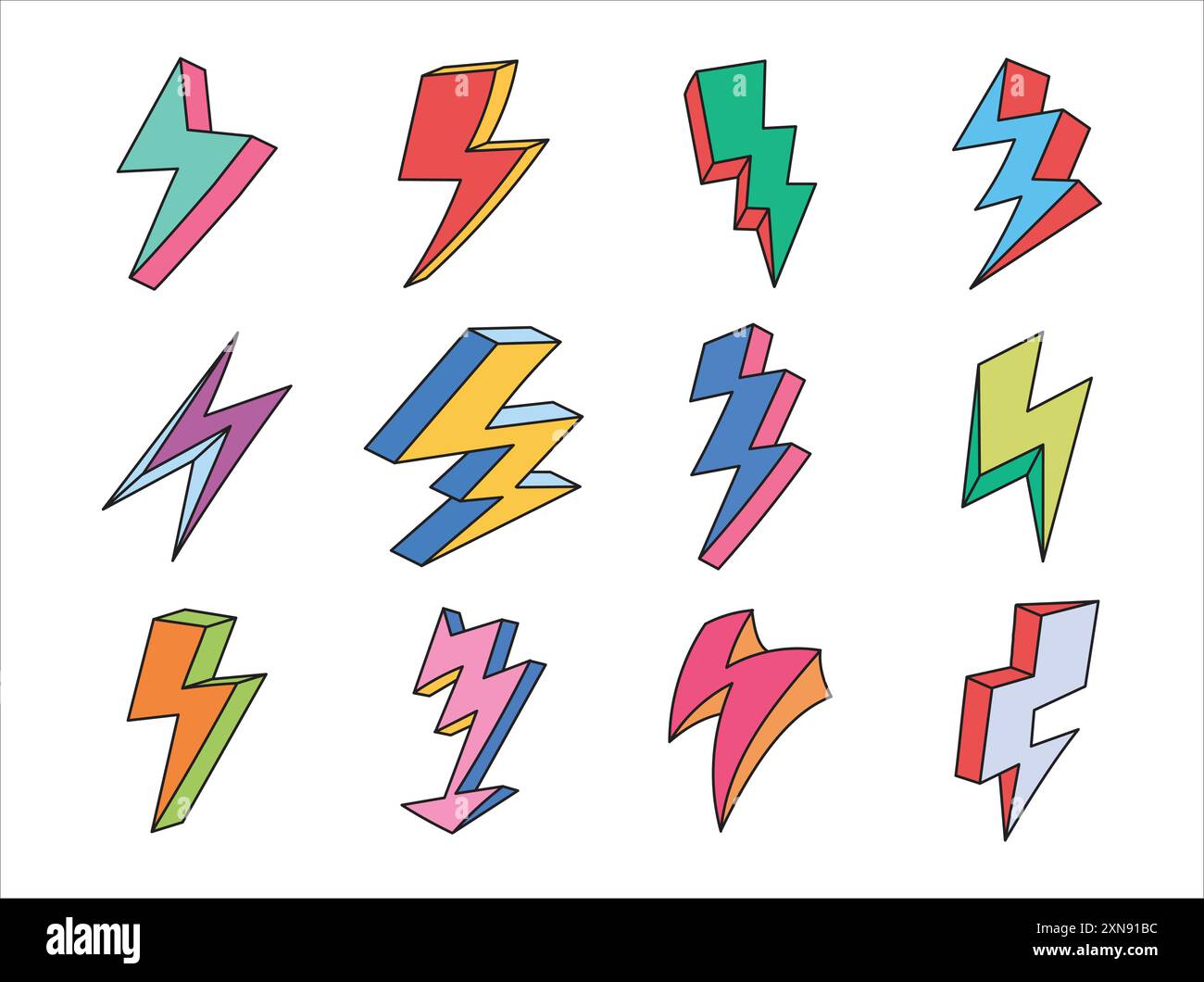 Lightning energy collection Stock Vector Images - Alamy