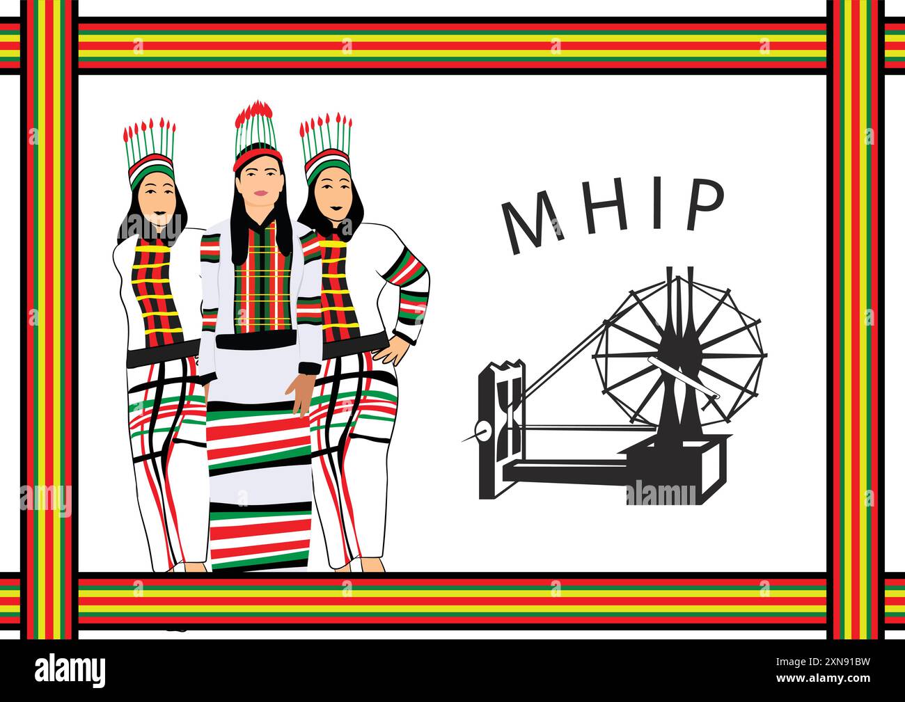 Mizo traditional Stock Vector Images - Alamy