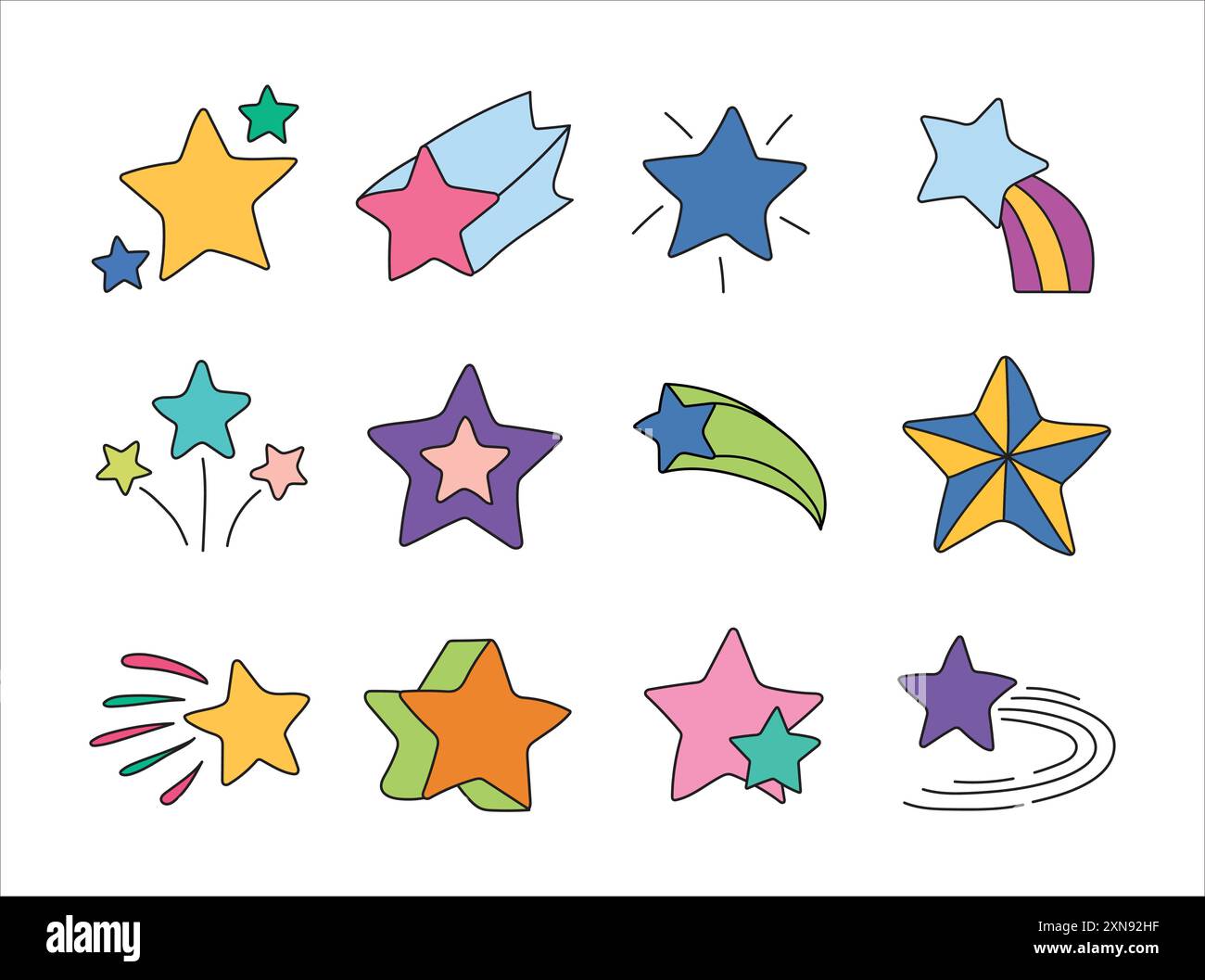 Star Doodle Set Stock Vector Image & Art - Alamy
