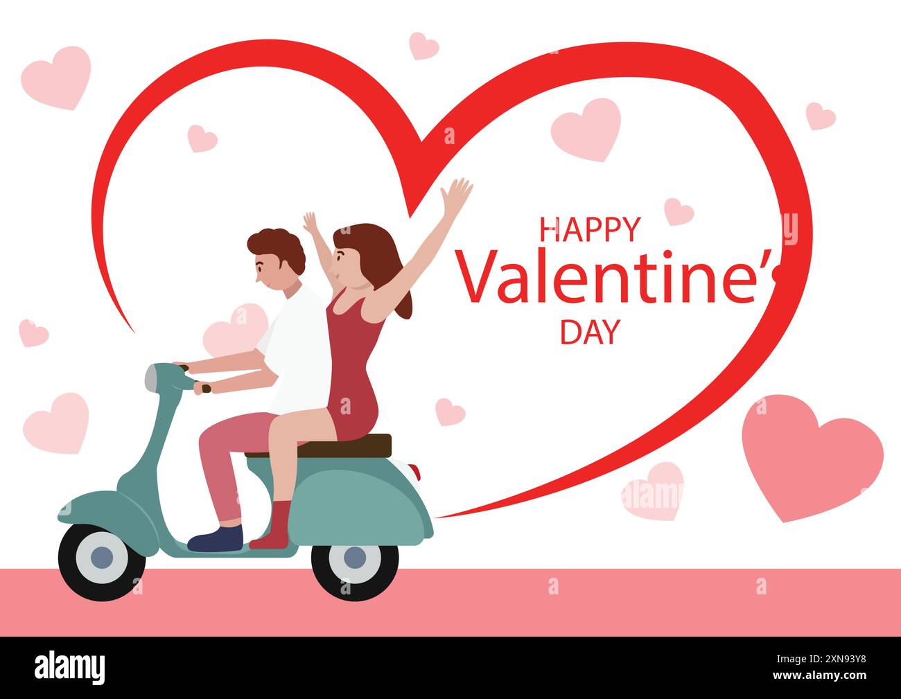 Vector illustration of happy valentines images calligraphy text in ...
