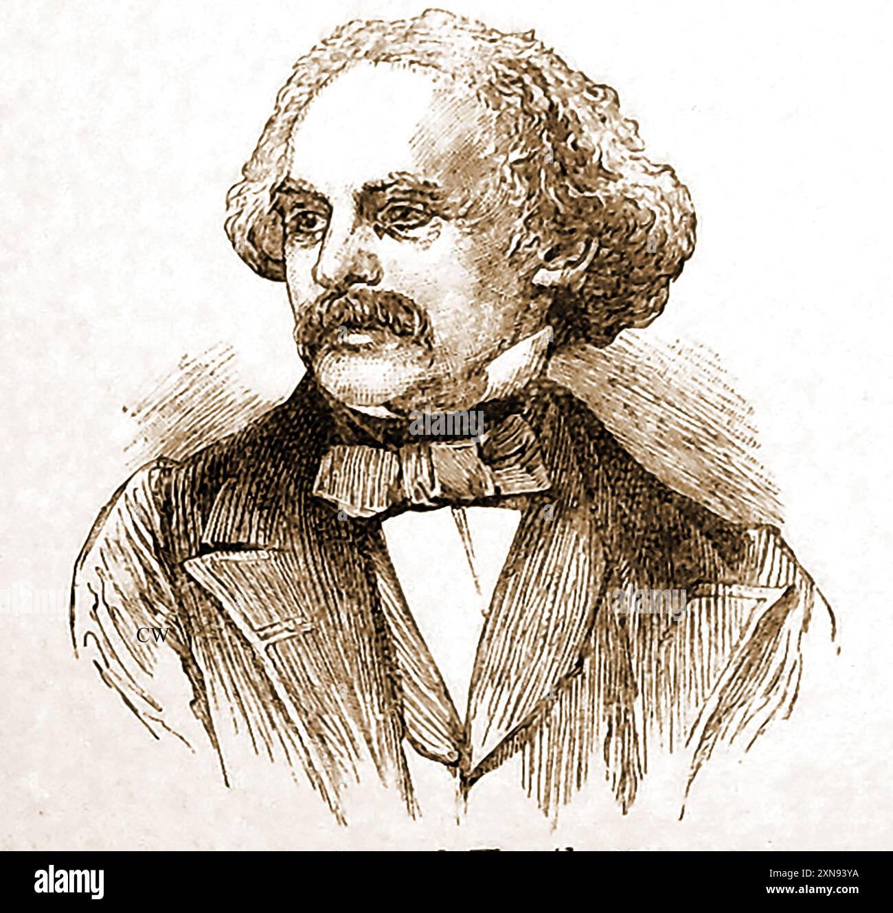 An early portrait of American author Nathaniel Hawthorne (1804-1864 ...