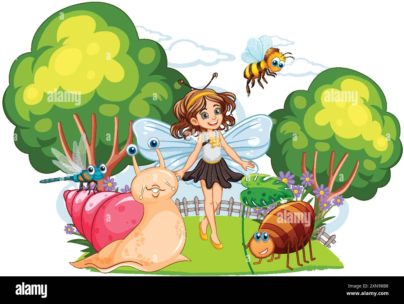 Whimsical insects Stock Vector Images - Alamy