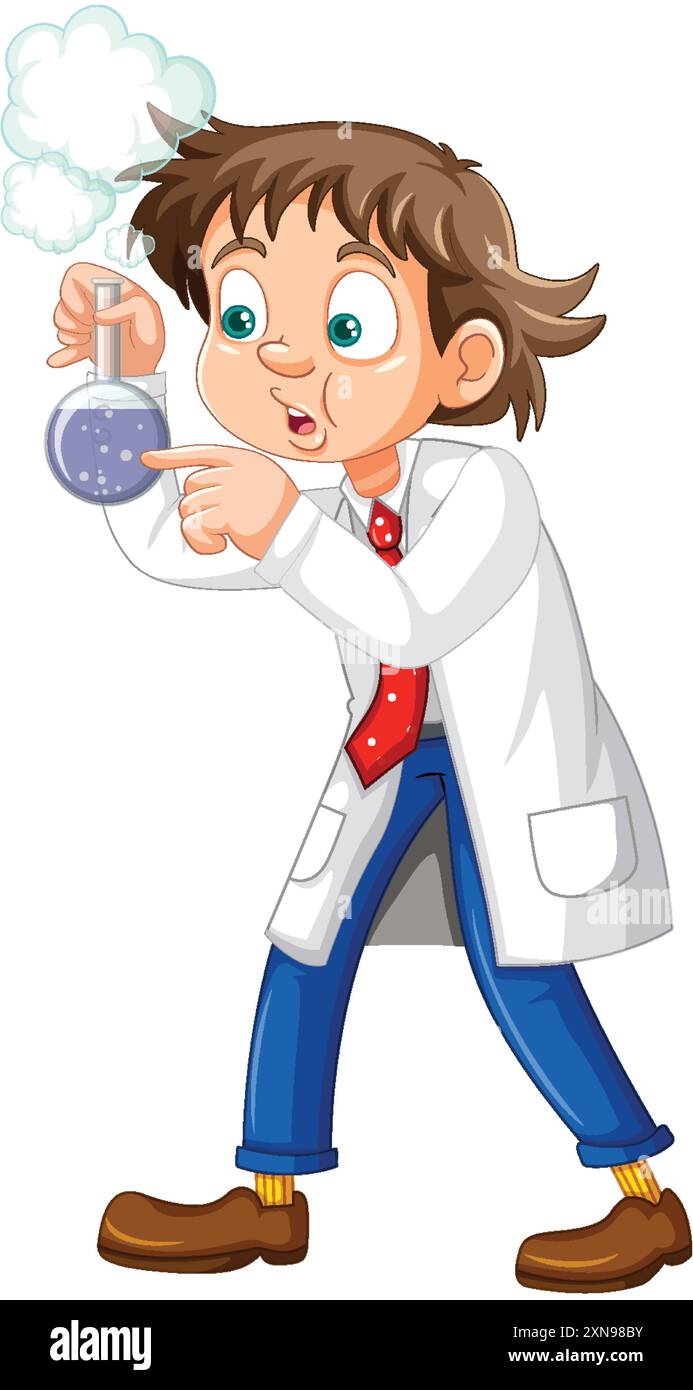 Child conducting a science experiment with beaker Stock Vector Image & Art - Alamy