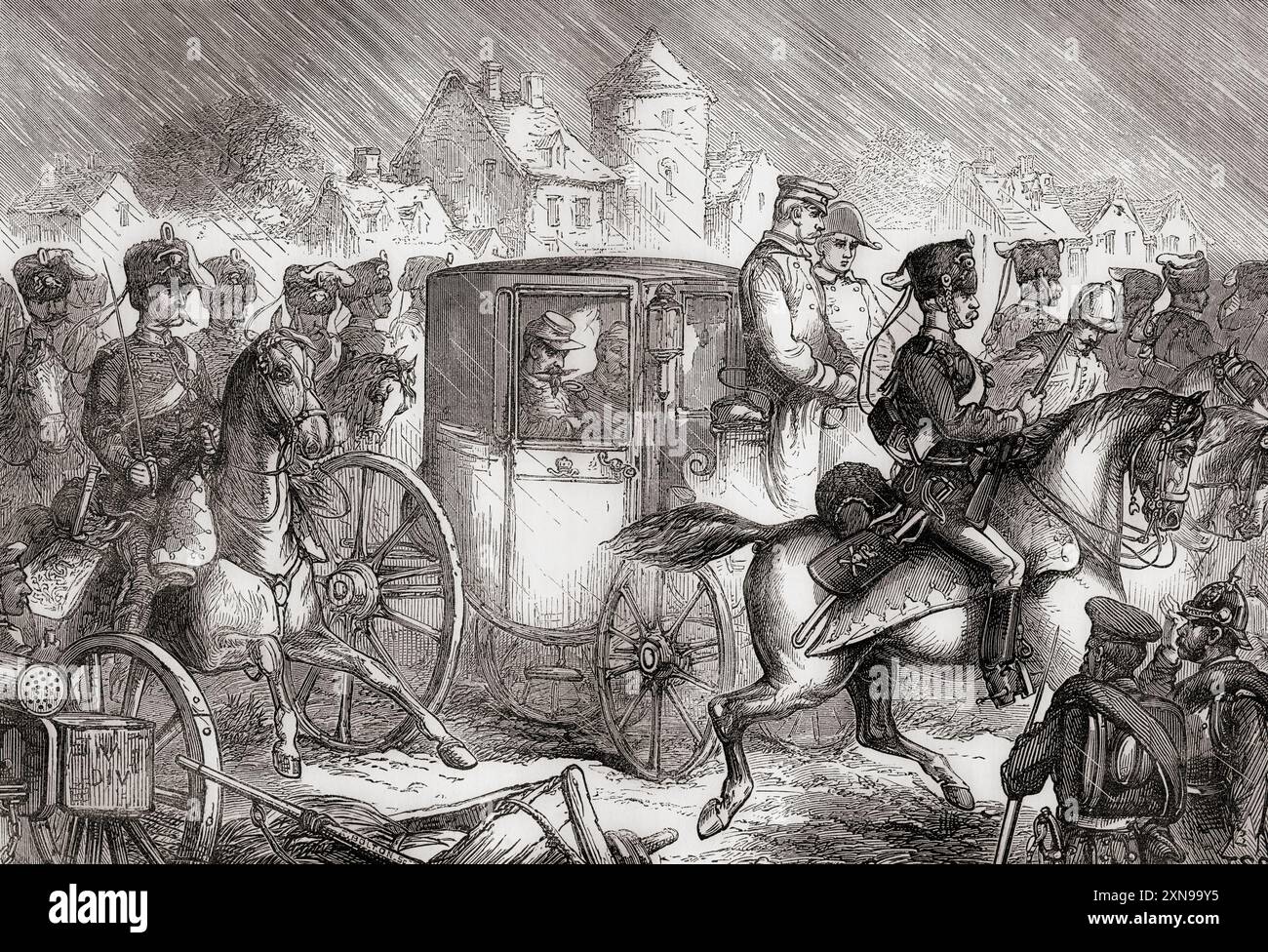 Napoleon on the road to Wilhelmshohe after the surrender at the Battle ...