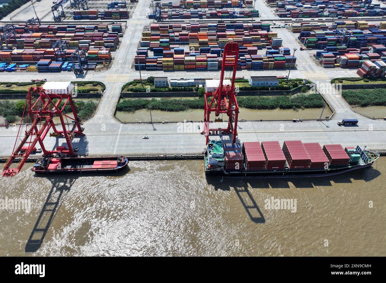 NANJING, CHINA - JULY 31, 2024 - A work scene at the Longtan Container ...