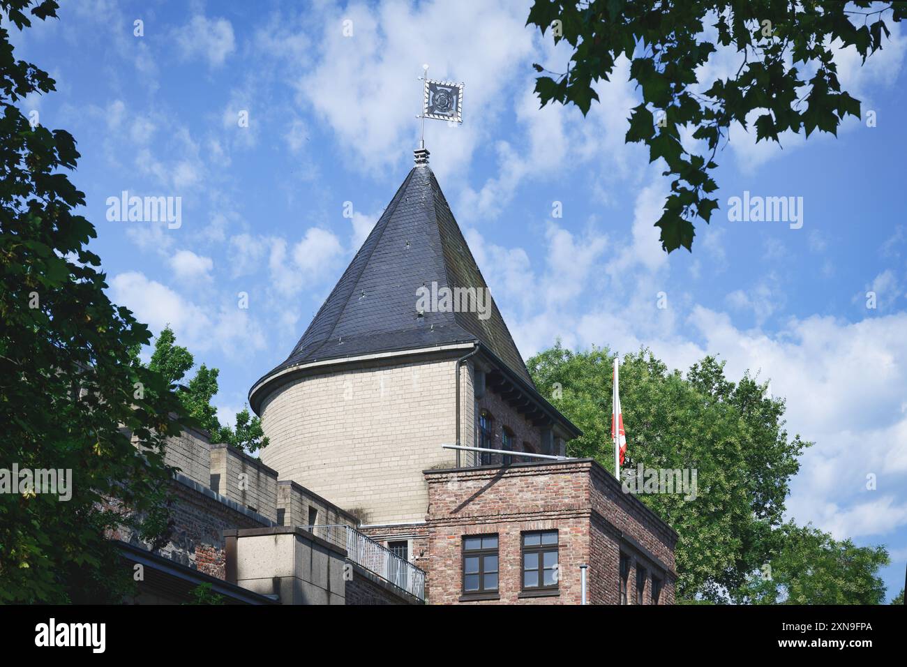 part of the preserved medieval city wall of cologne at the Sachsenring ...