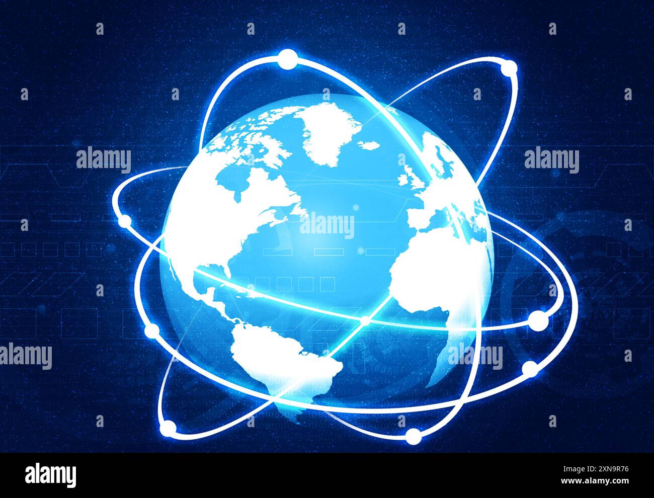 global communication network connections. 3d illustration Stock Photo ...