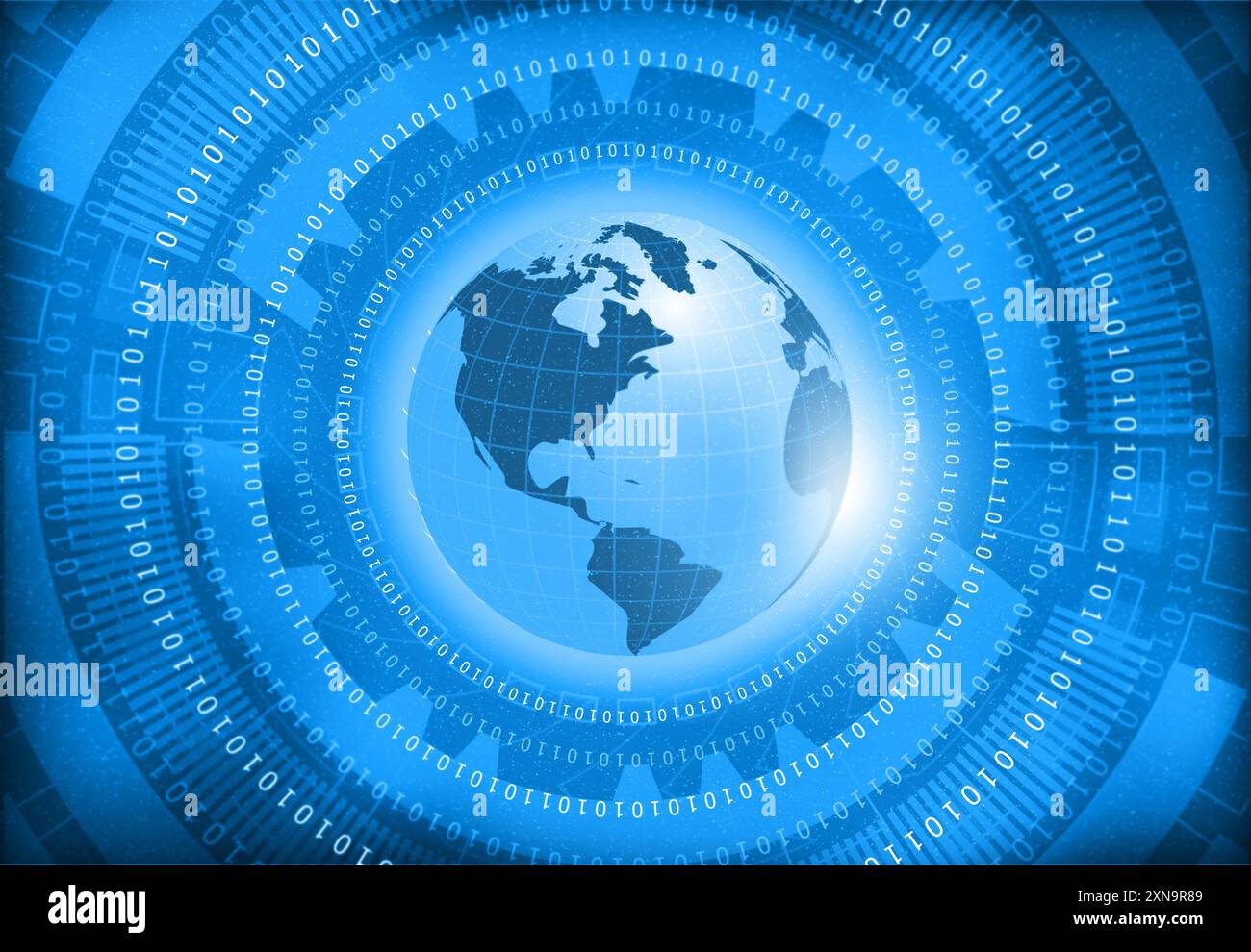 Digital world technology concept. abstract tech background. 3d ...