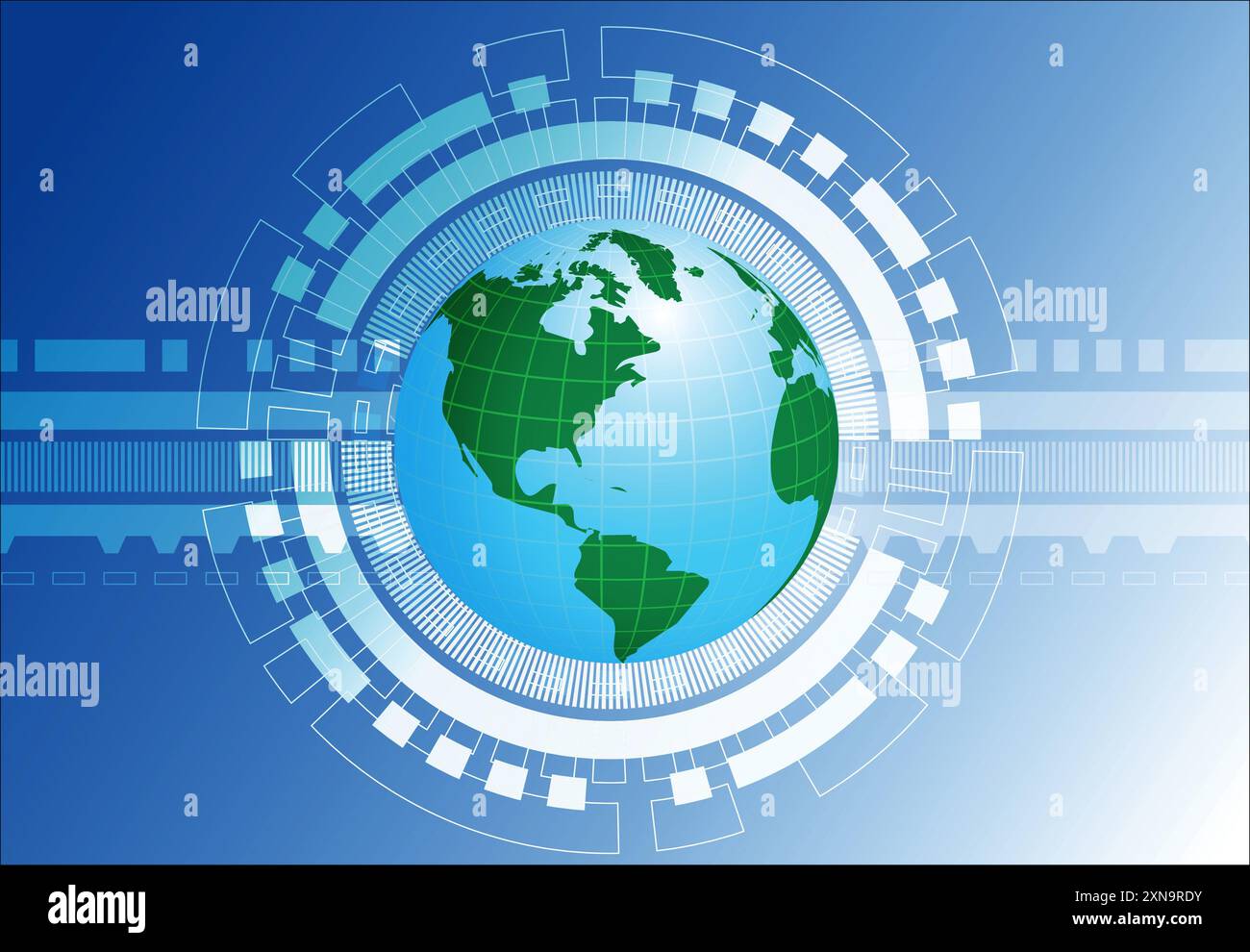 Digital world technology concept. abstract tech background. 3d ...