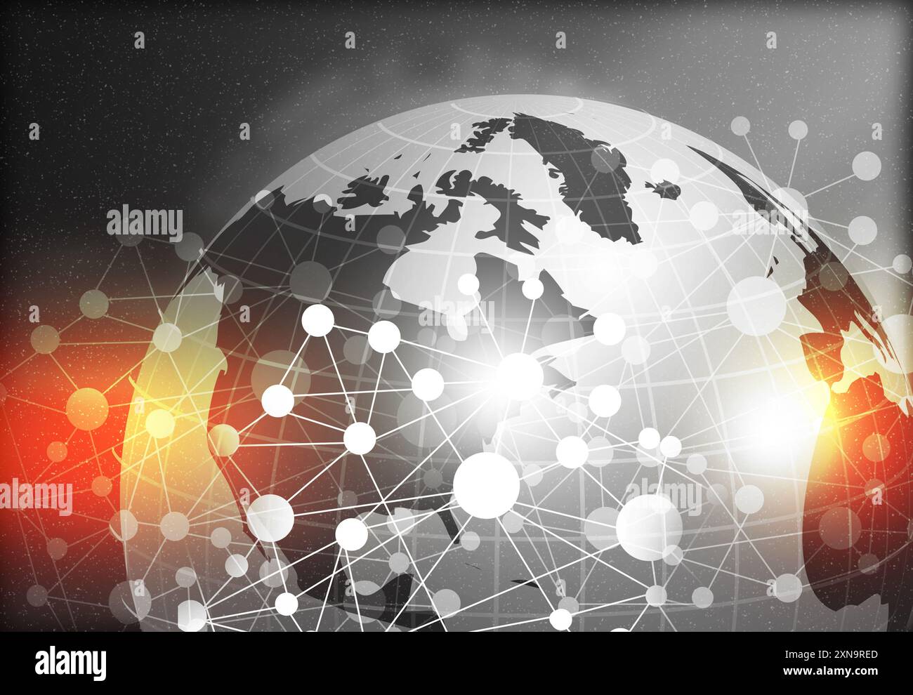 global communication network connections. 3d illustration Stock Photo ...