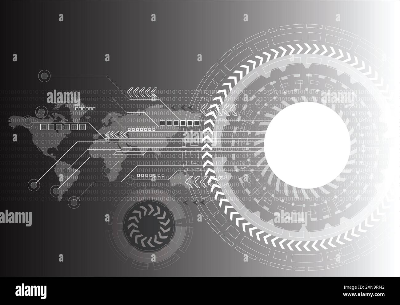 Digital world technology concept. abstract tech background. 3d ...