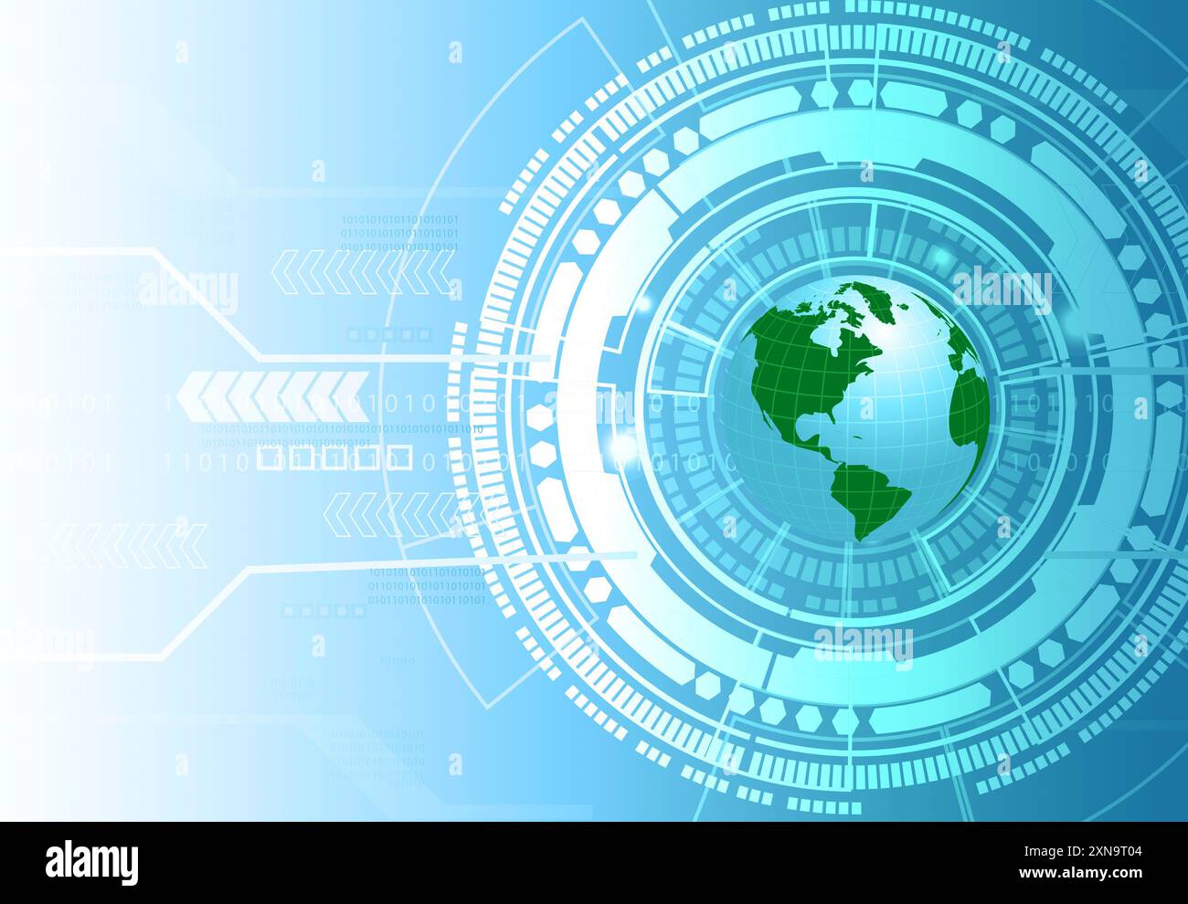 Digital world technology concept. abstract tech background. 3d ...