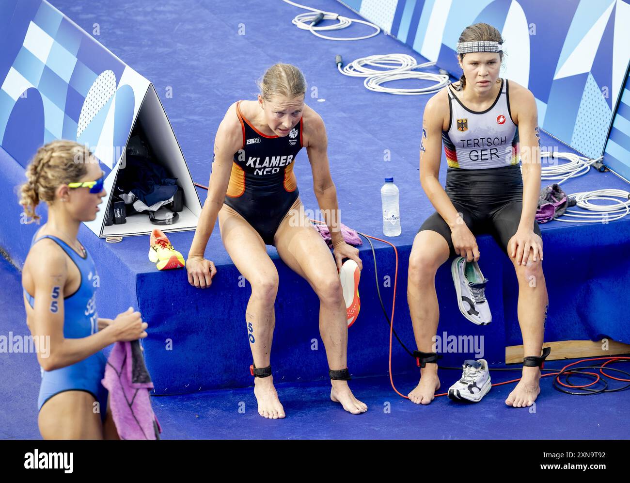 PARIS - Triathlete Rachel Klamer after the individual triathlon for ...