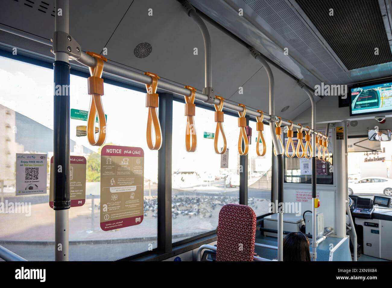 Inside a modernized Metro bus with updated interior features during ...