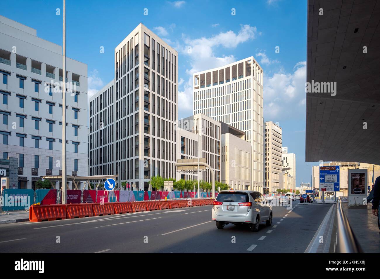 Msheireb buildings from inside. doha roads and traffic Stock Photo - Alamy