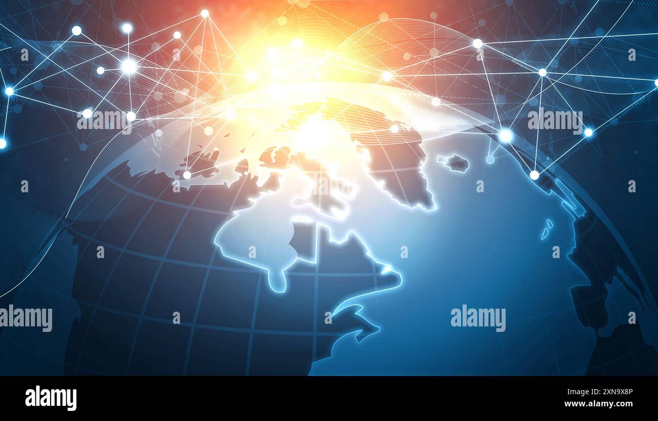 Abstract global network connection background. Digital illustration Stock Photo - Alamy