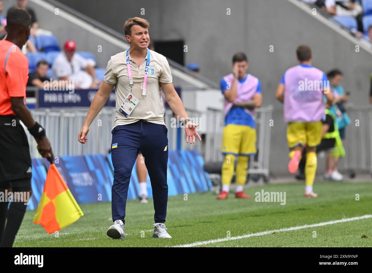 Coach Ruslan Rotan (Ukraine), Football, Men's Group B between Ukraine ...
