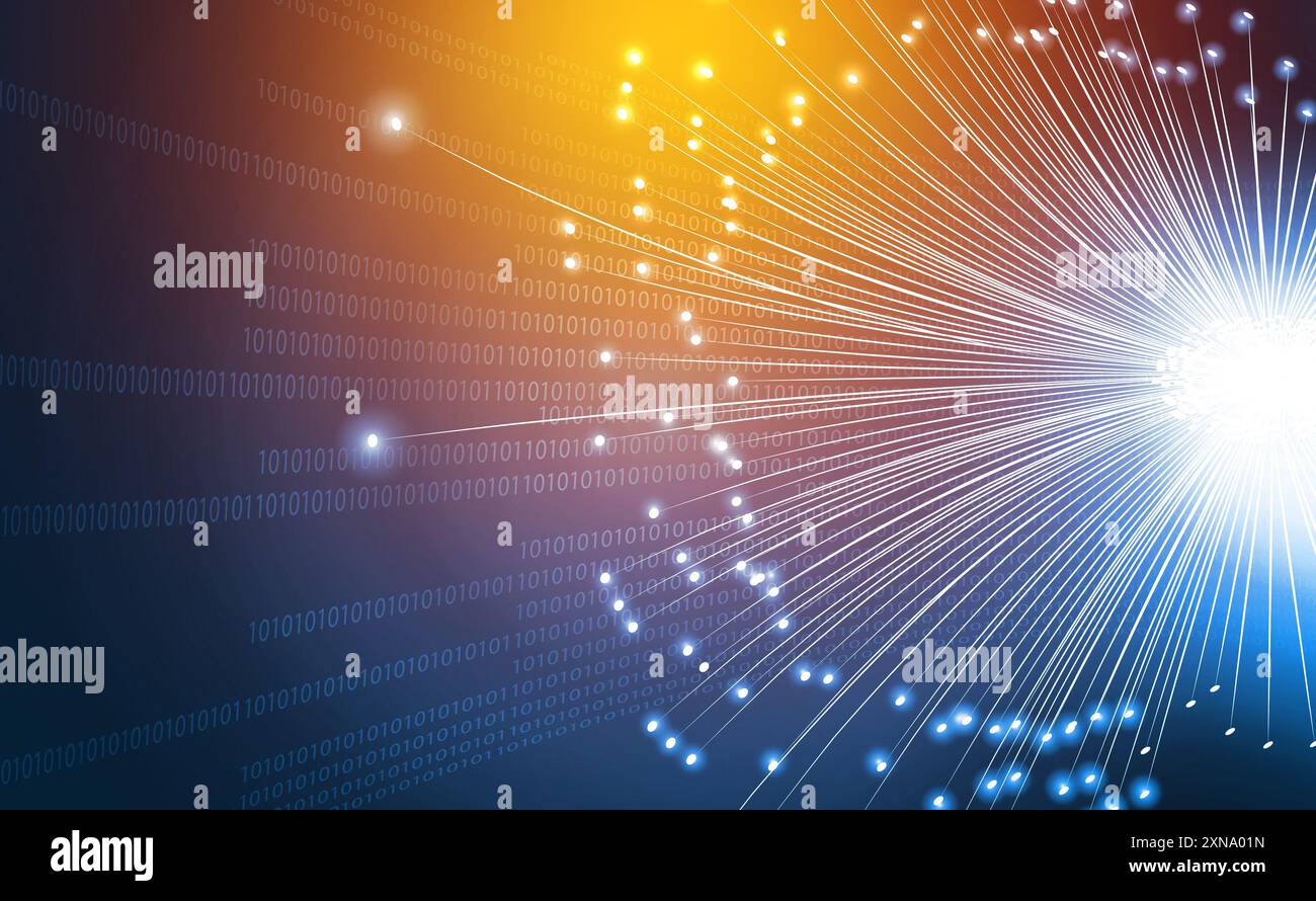 Fiber optics abstract background. Digital illustration Stock Photo - Alamy