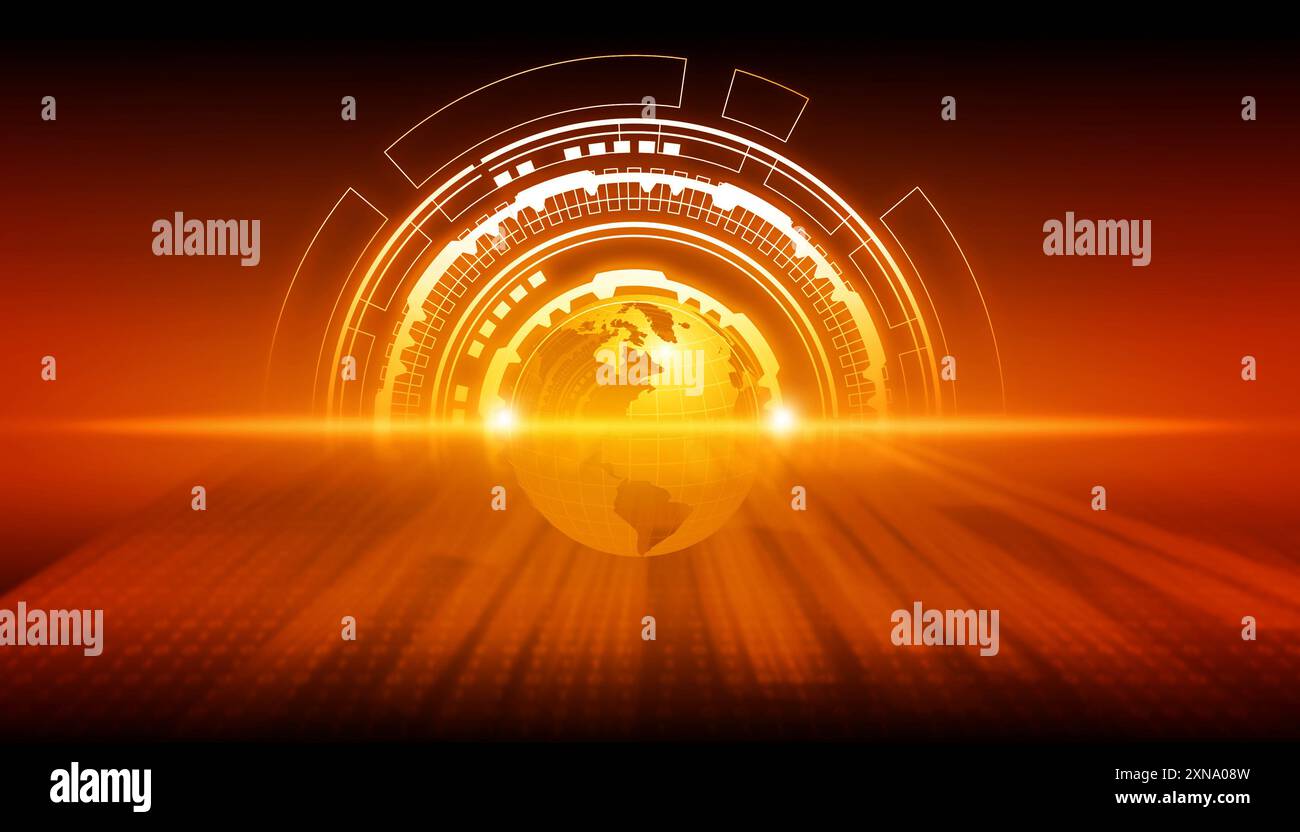 Abstract futuristic technology world. 3d illustration Stock Photo - Alamy