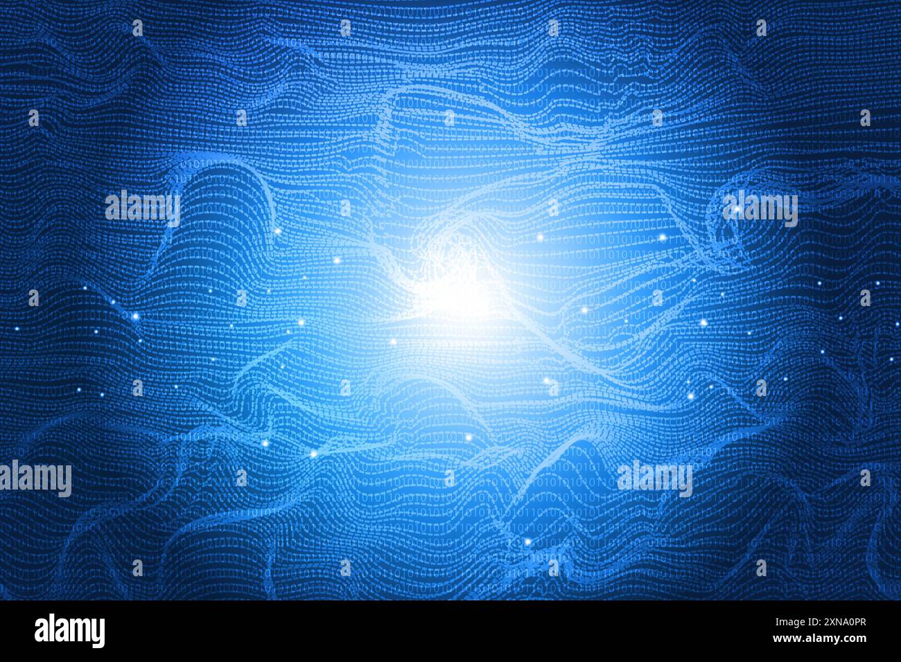 Futuristic dots and lines with binary streams. Abstract technology ...