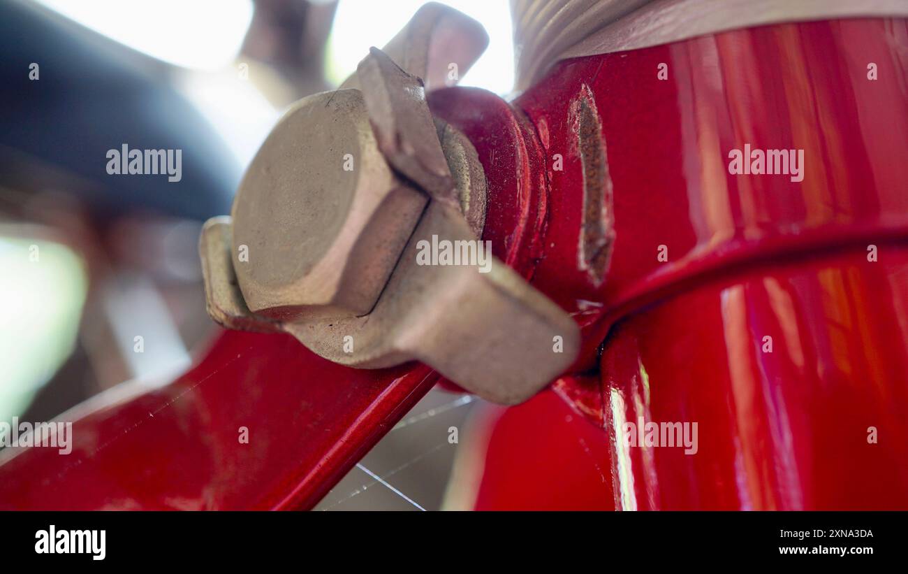 metal locking bolt nut, part of cycle on the saddle Stock Photo - Alamy