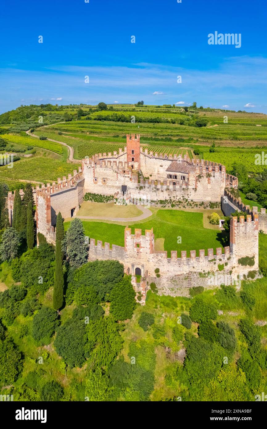Veneto Italy Castle Town Of Malcesine Castle And Waterfront View,