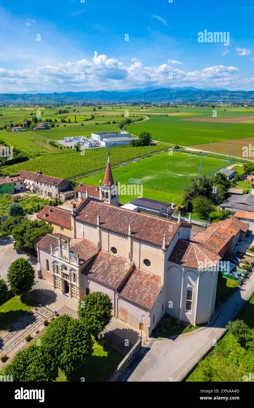 Aerial view of the sanctuary of Santa Maria dei Miracoli in Lonigo ...