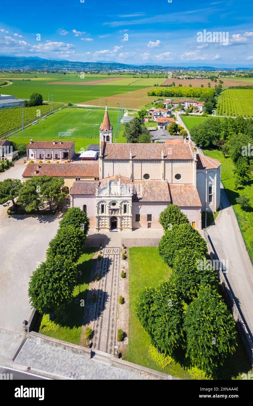 Aerial view of the sanctuary of Santa Maria dei Miracoli in Lonigo ...