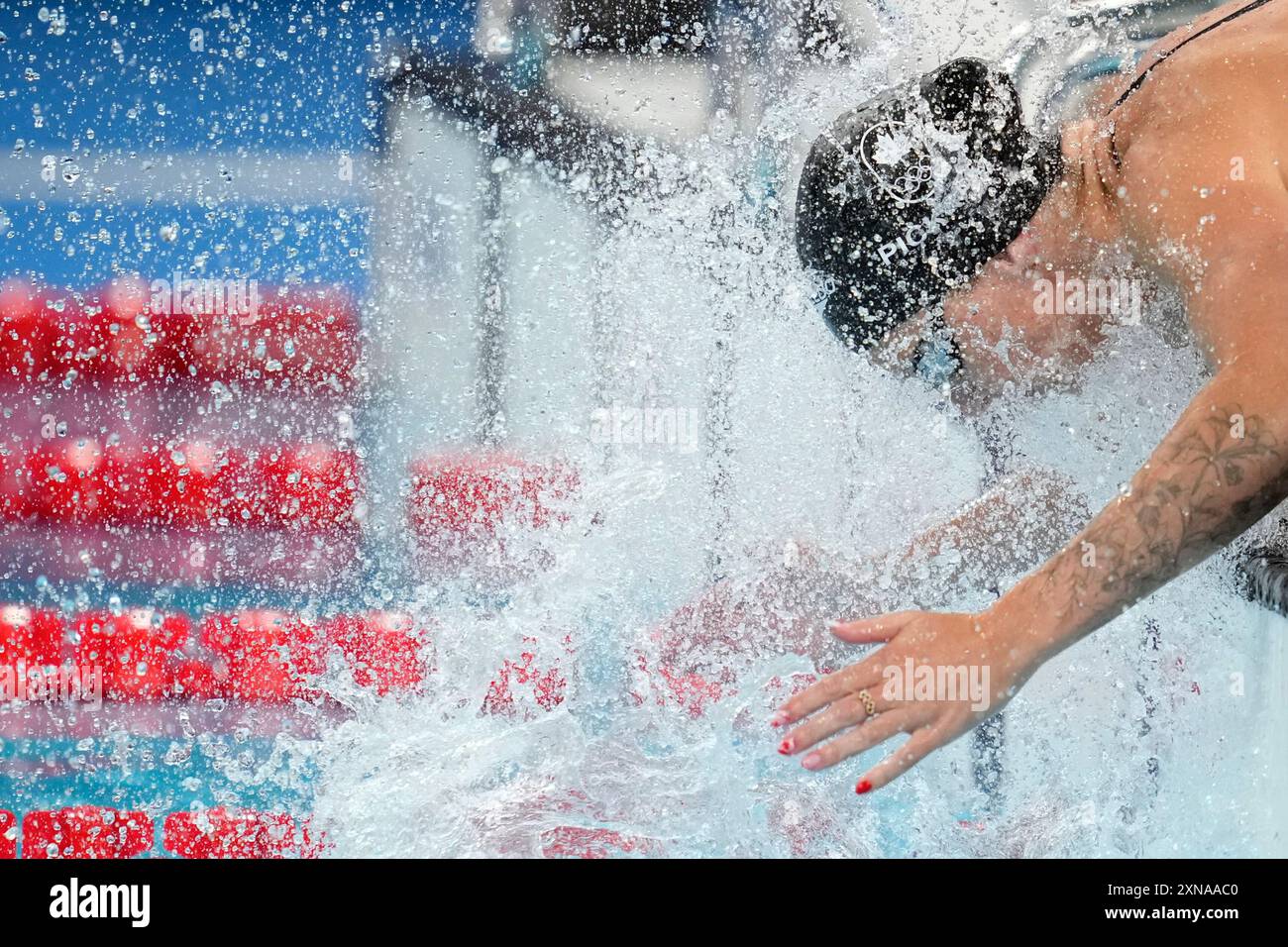 Sydney Pickrem, of Canada, prepares for a heat in the women's 200-meter ...