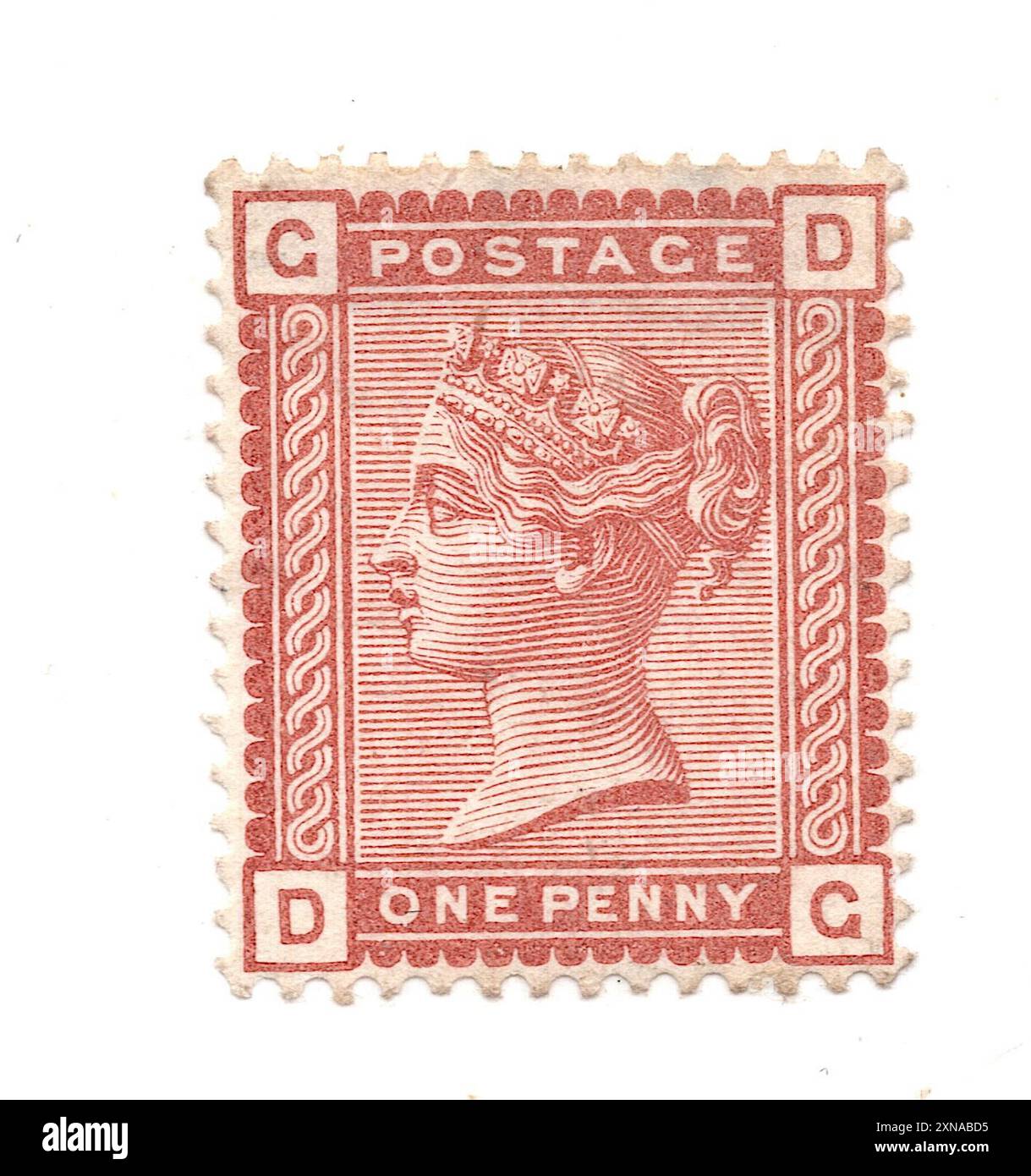 A vintage Queen Victoria one penny postage stamp from Great Britain on ...