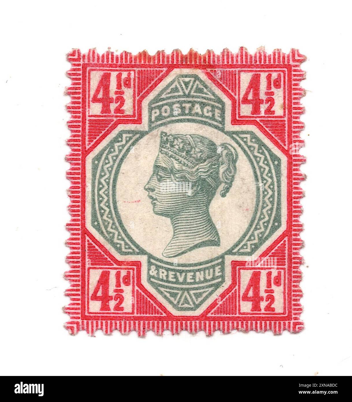 A vintage Queen Victoria four and a half pence postage stamp from Great ...