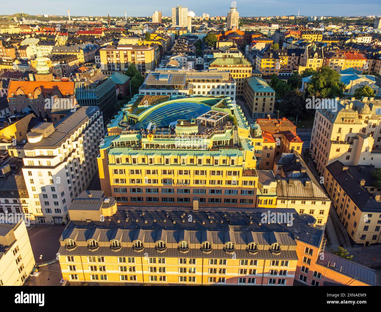 Slussen, Stockholm, Sweden, aerial view of the buildings over the ...