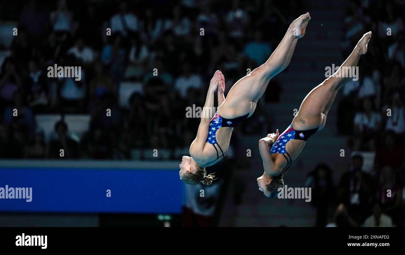 United States' Jessica Parratto and Delaney Schnell compete in the ...