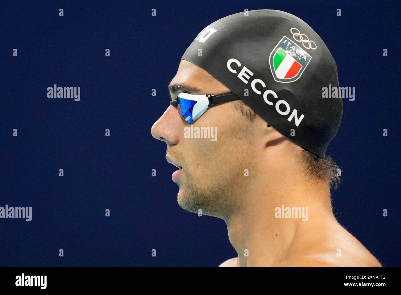 Thomas Ceccon, of Italy, competes during a heat in the men's 200-meter ...