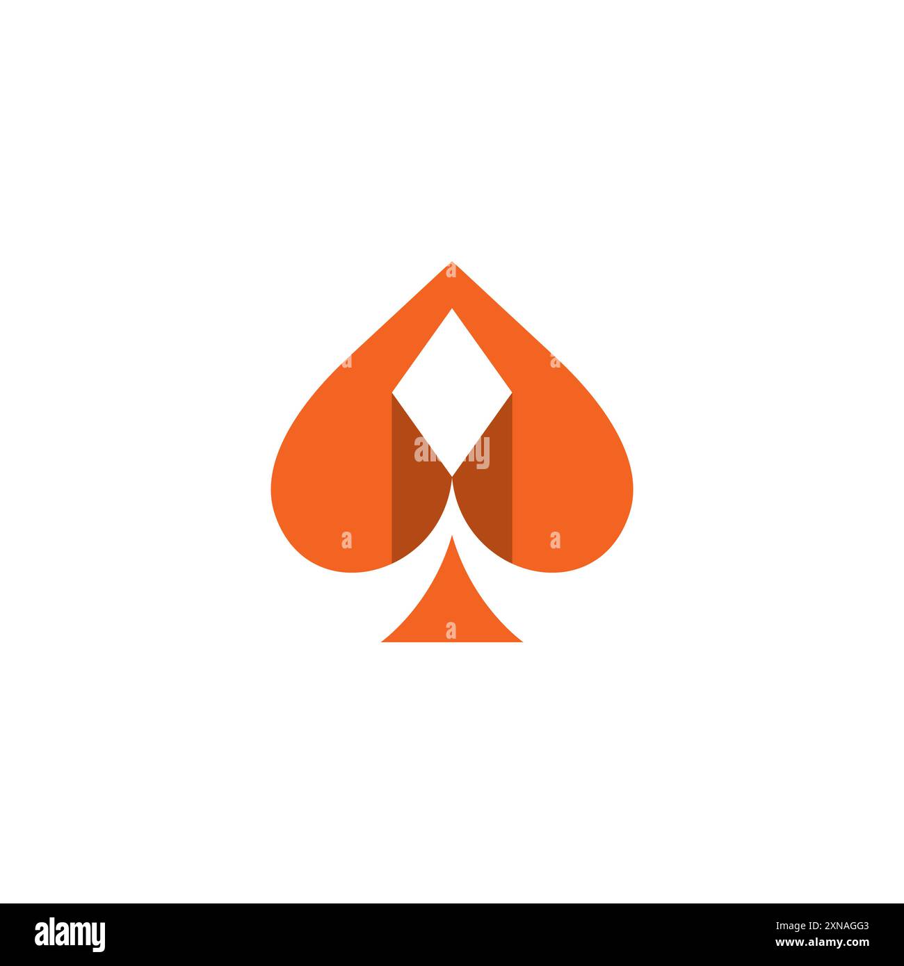 Spade Logo Vector Illustration With Orange Color Stock Vector Image ...