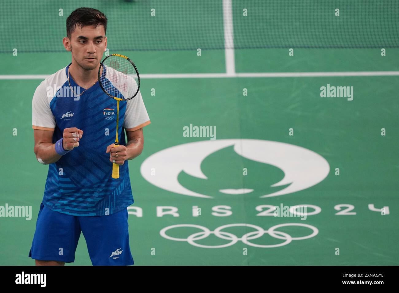 India's Lakshya Sen celebrates after defeating Indonesia's Jonatan ...