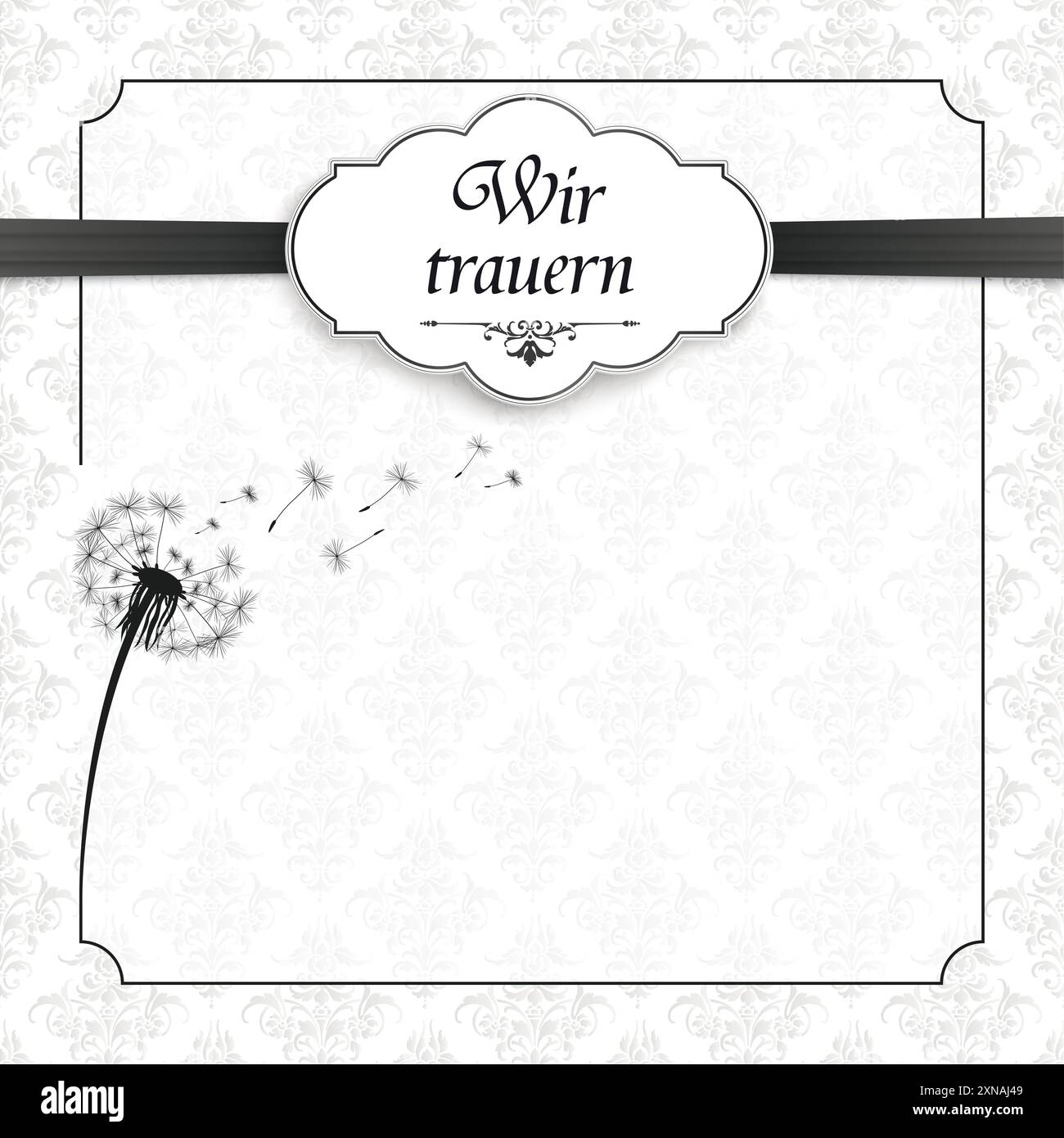 Dandelion Ornaments Obituary Frame Emblem Ribbon Wir Trauern 2 German ...