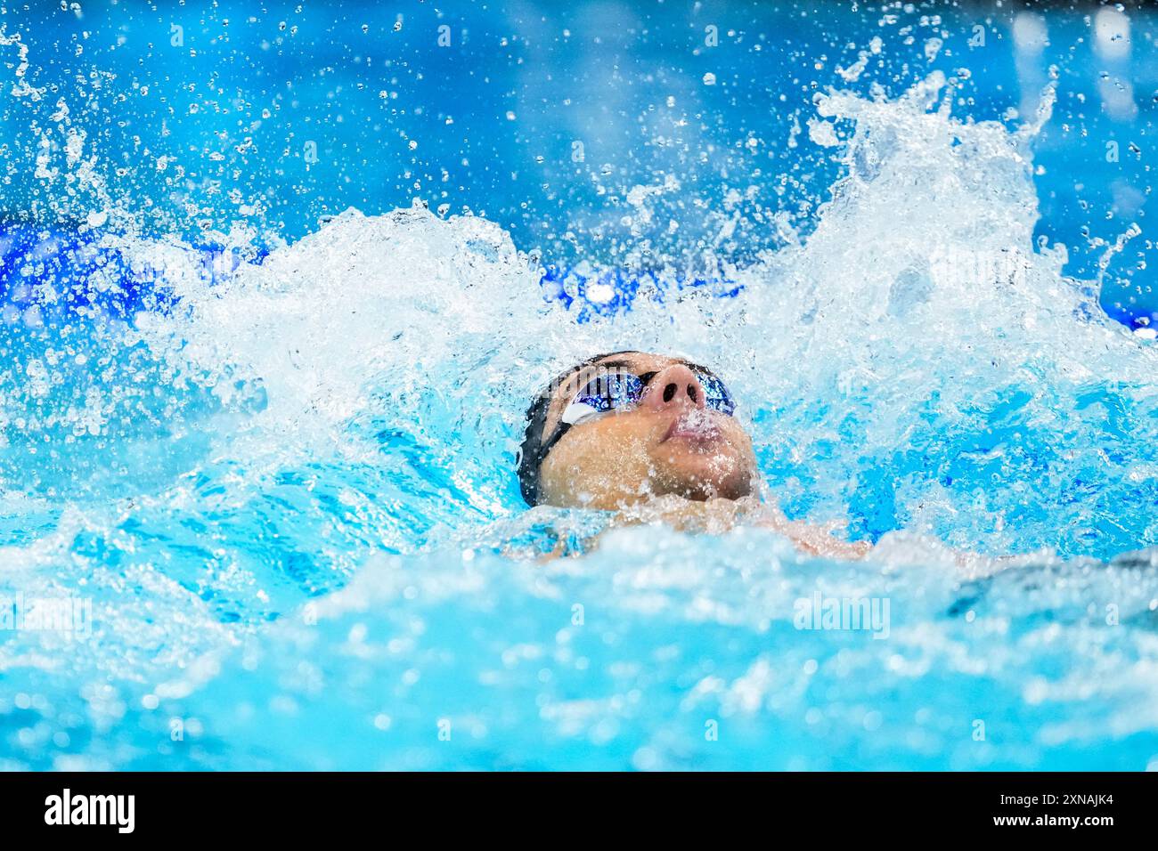 Thomas Ceccon, of Italy, competes during a heat in the men's 200-meter ...