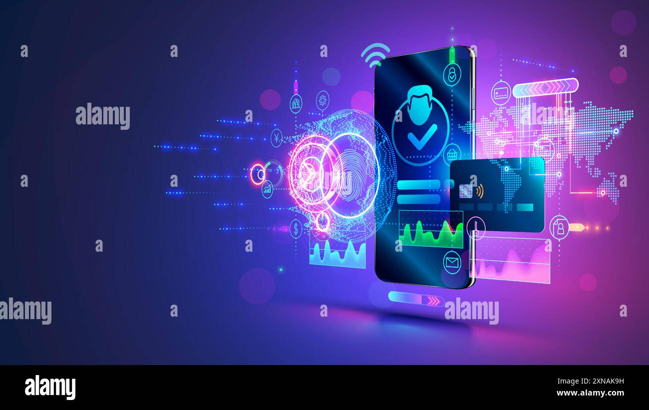 Digital internet bank. Mobile online bank app on screen smart phone ... Digital internet bank. Mobile online bank app on screen smart phone ...