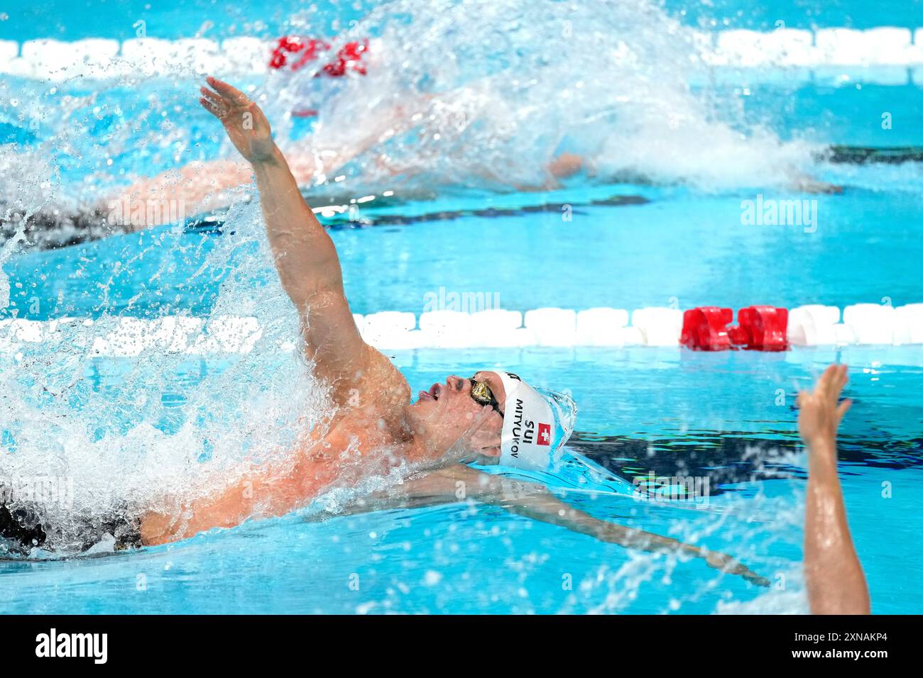 Roman Mityukov, of Switzerland, competes during a heat in the men's 200 ...