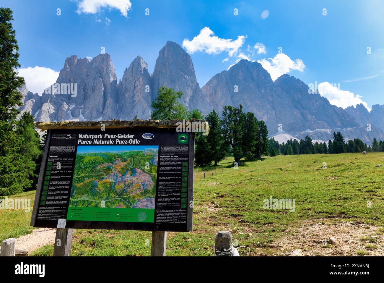 Villnoss. South Tyrol. Val di Funes. Italy. Panorama of the Dolomites ...