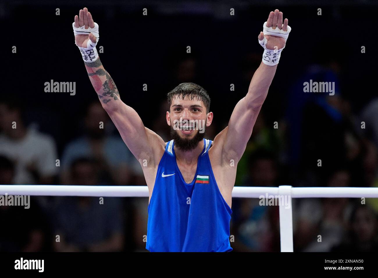 Bulgaria's Rami Kiwan celebrates after defeating Australia's Shannan ...
