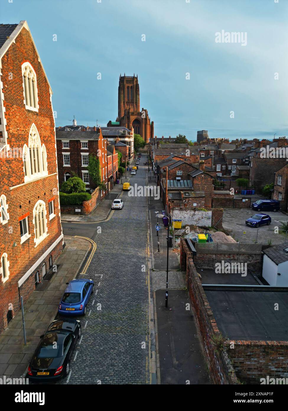 Aerial view looking down Pilgrim St towards Liverpool Anglican ...