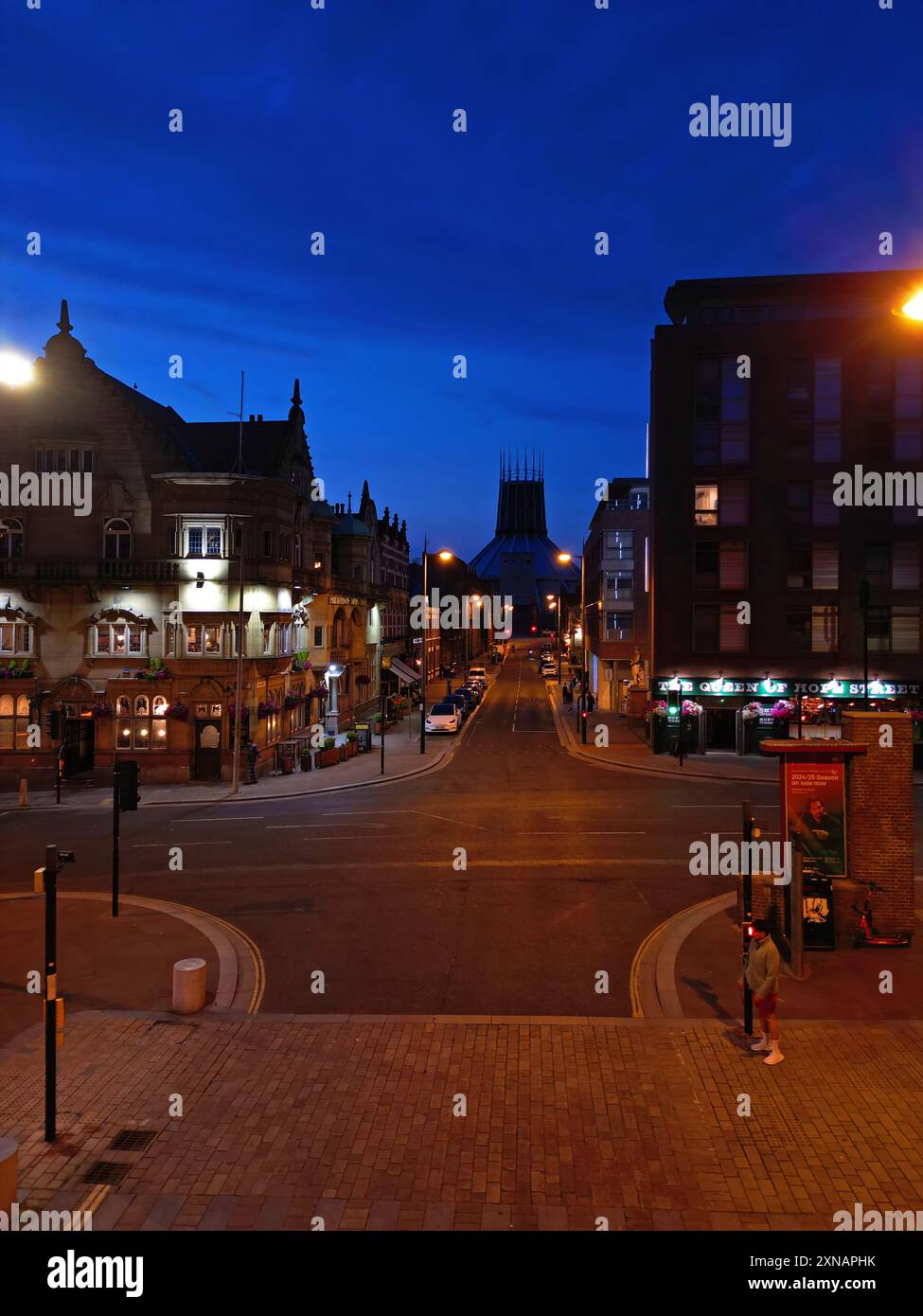 Elevated view looking at the Philharmonic Pub with the Metropolitan ...