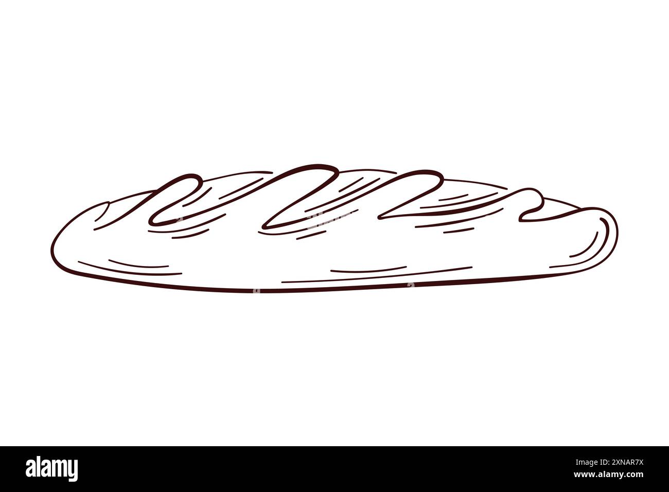 Loaf of bread in line art style. Bakery shop menu. Vector illustration ...