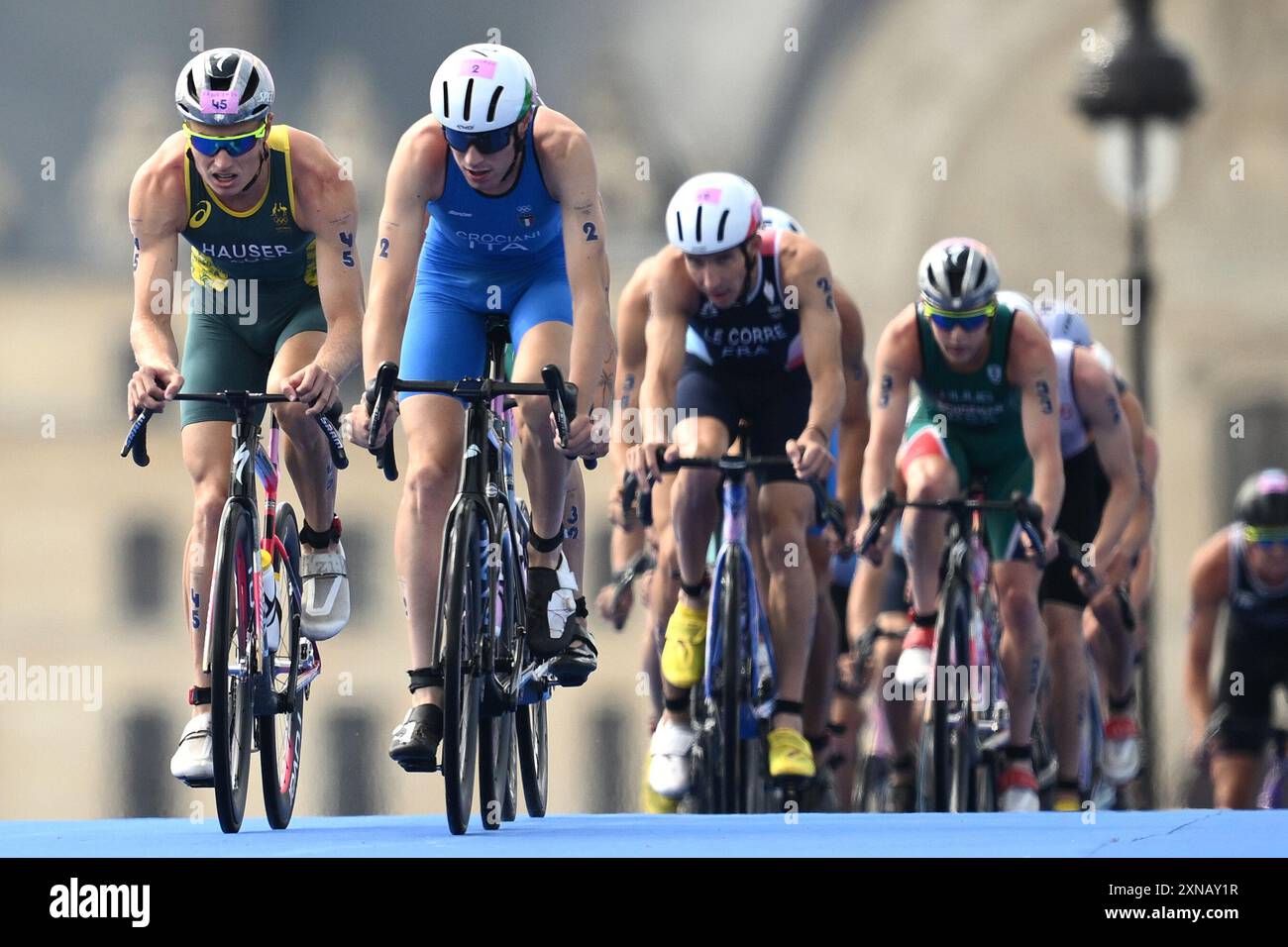 Paris, France. 31st July, 2024. Matthew Hauser of Australia (left ...