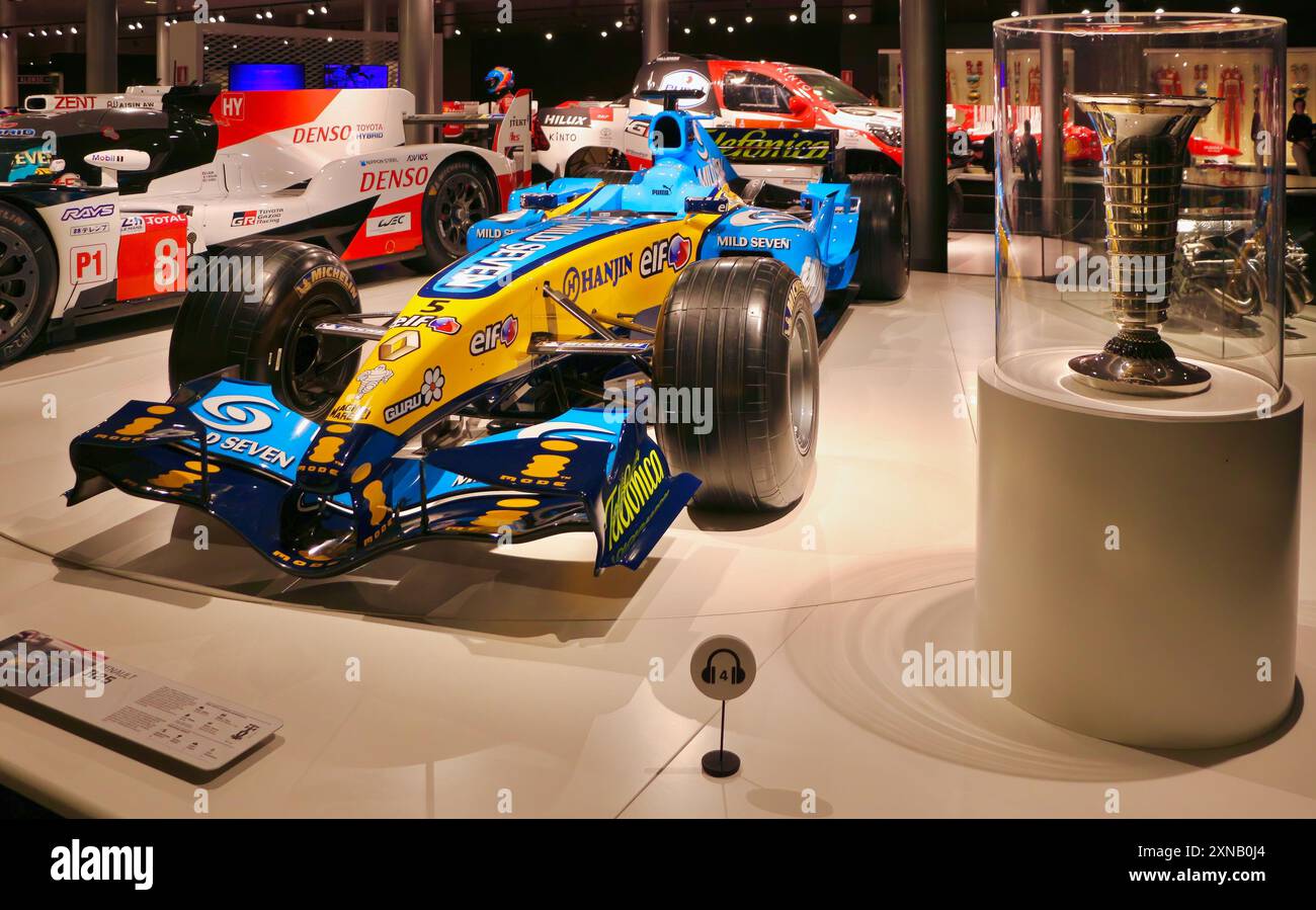 World Championship winners cup and winning Renault R25 Formula 1 car of ...